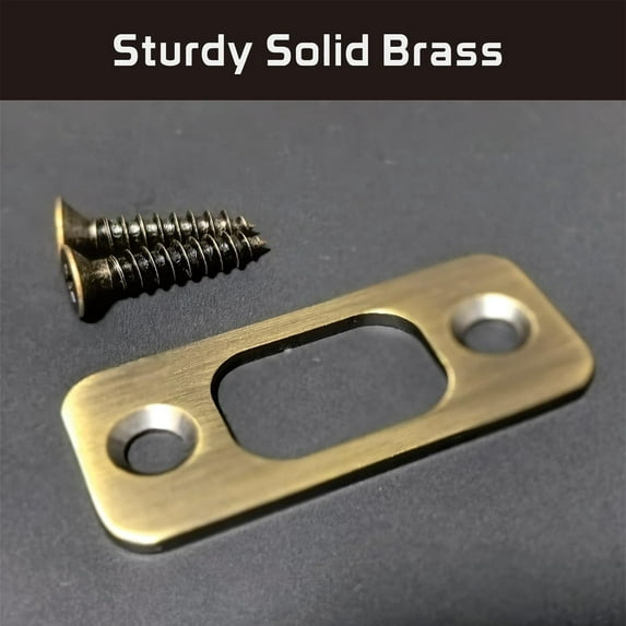 XINDUO-Deadbolt Strike Plate, Antique Brass Door Backplate 1" X 2 1/4 ...