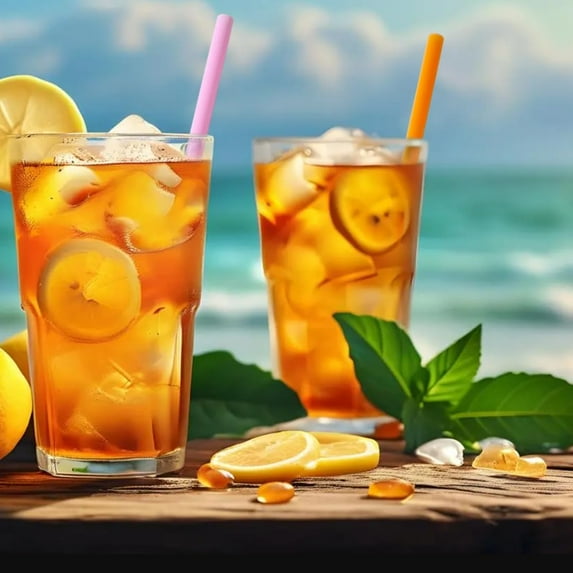 XINDUO-Disposable Plastic Drinking Straws, 7.48 inch Length, Multi ...