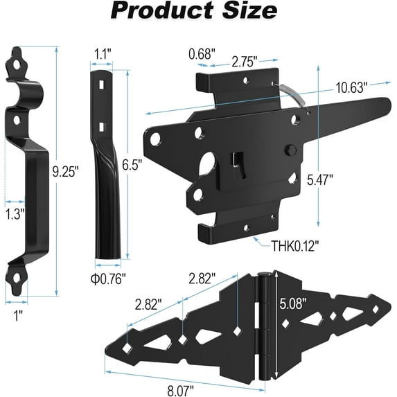 XINDUO-Door Hardware kit Featuring 8-inch Heavy-Duty Hinges with self ...