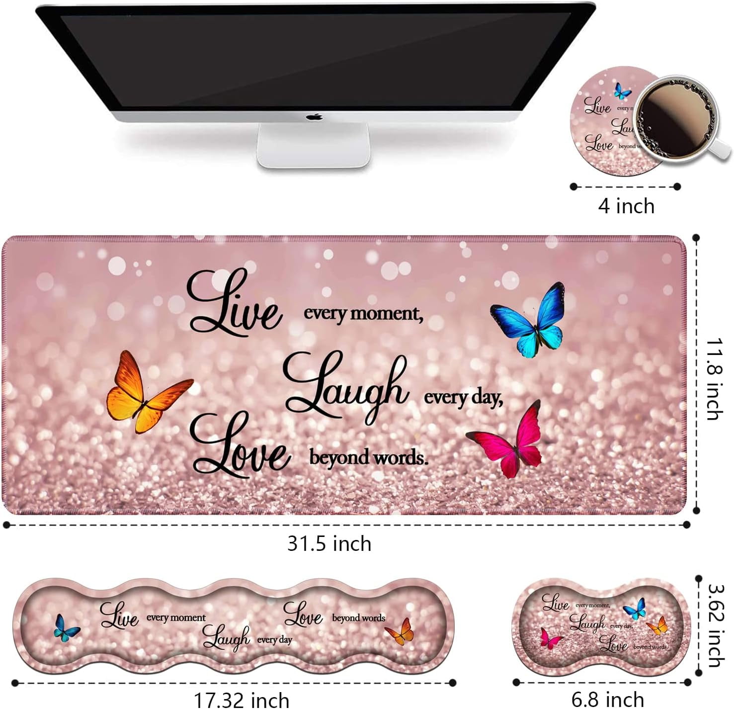 XINDUO-Ergonomic Keyboard Wrist Rest & Mouse Pad Wrist Rest Set, Large ...