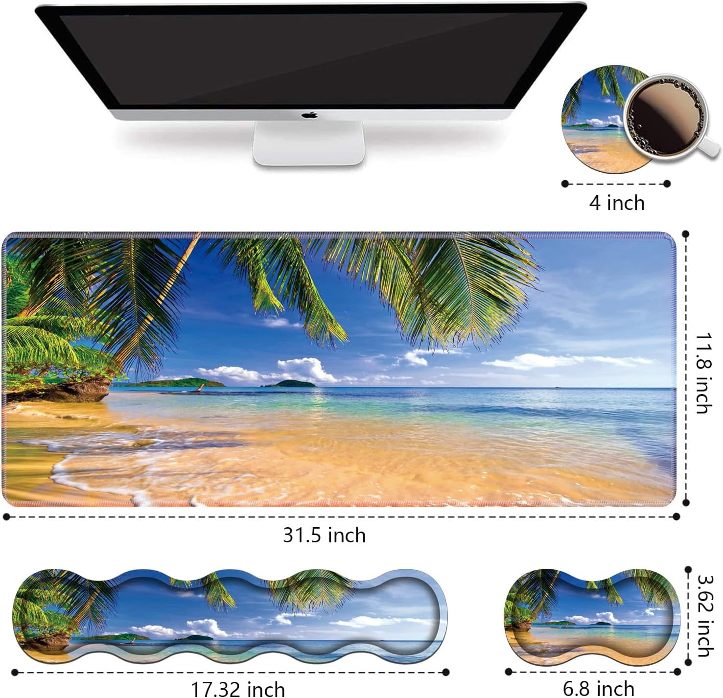 XINDUO-Ergonomic Keyboard Wrist Rest & Mouse Pad Wrist Rest Set, Large ...