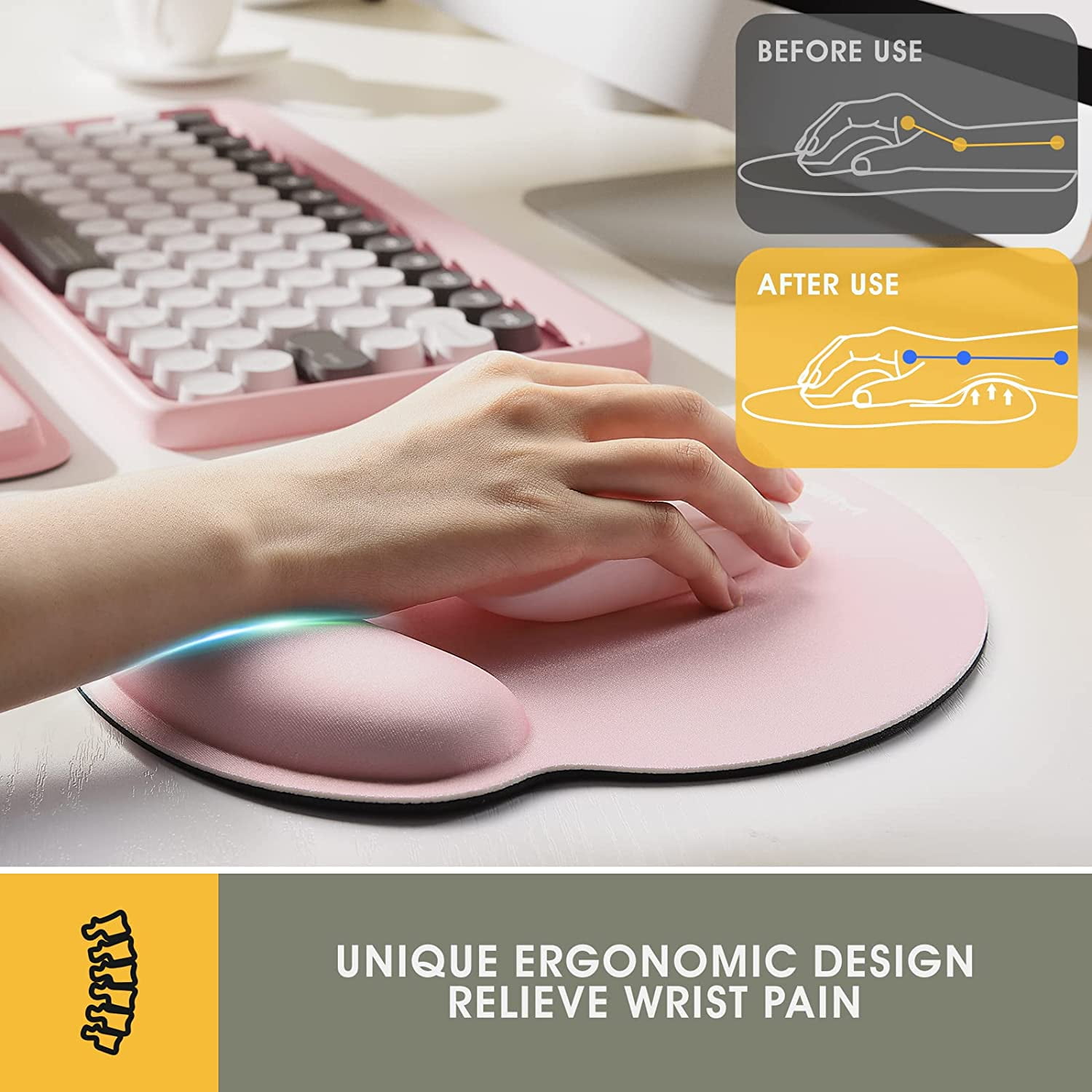 XINDUO-Ergonomic Keyboard Wrist Rest and Mouse Pad with Wrist Support ...