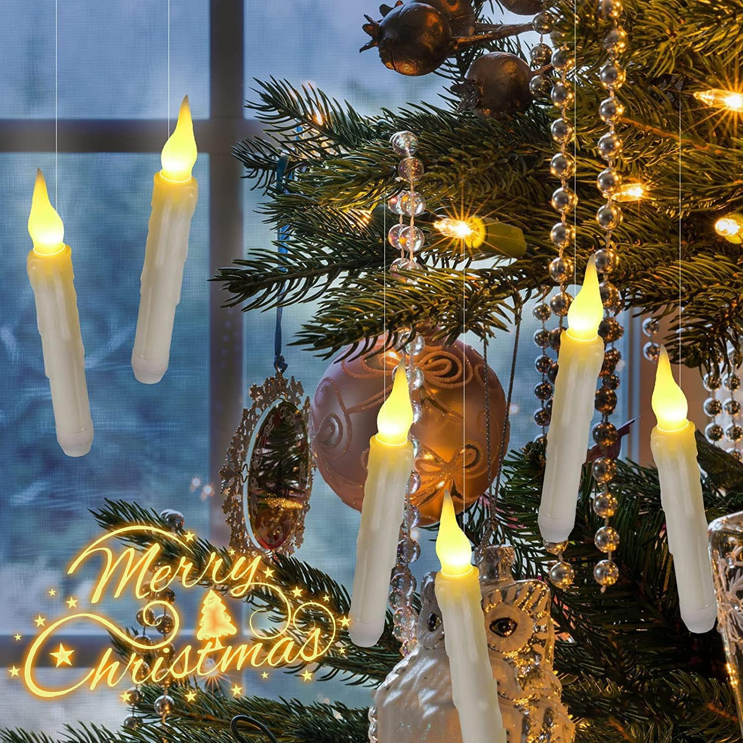 XINDUO-Floating Candles with Magic Wand Remote - 12 Pack Ivory Battery ...