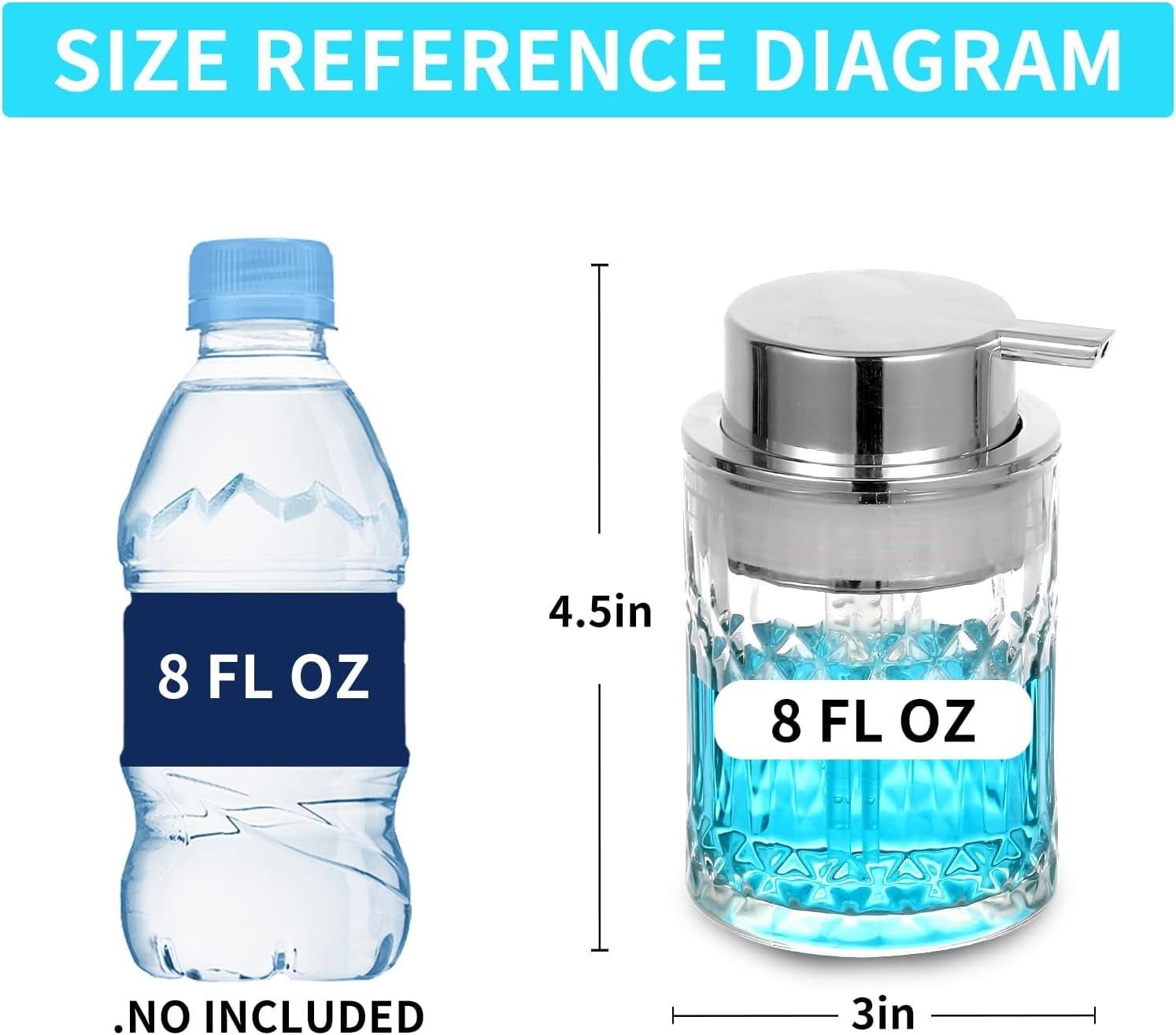 XINDUO-Foaming Soap Dispenser,Clear Glass Foam Hand Soap Dispenser for ...