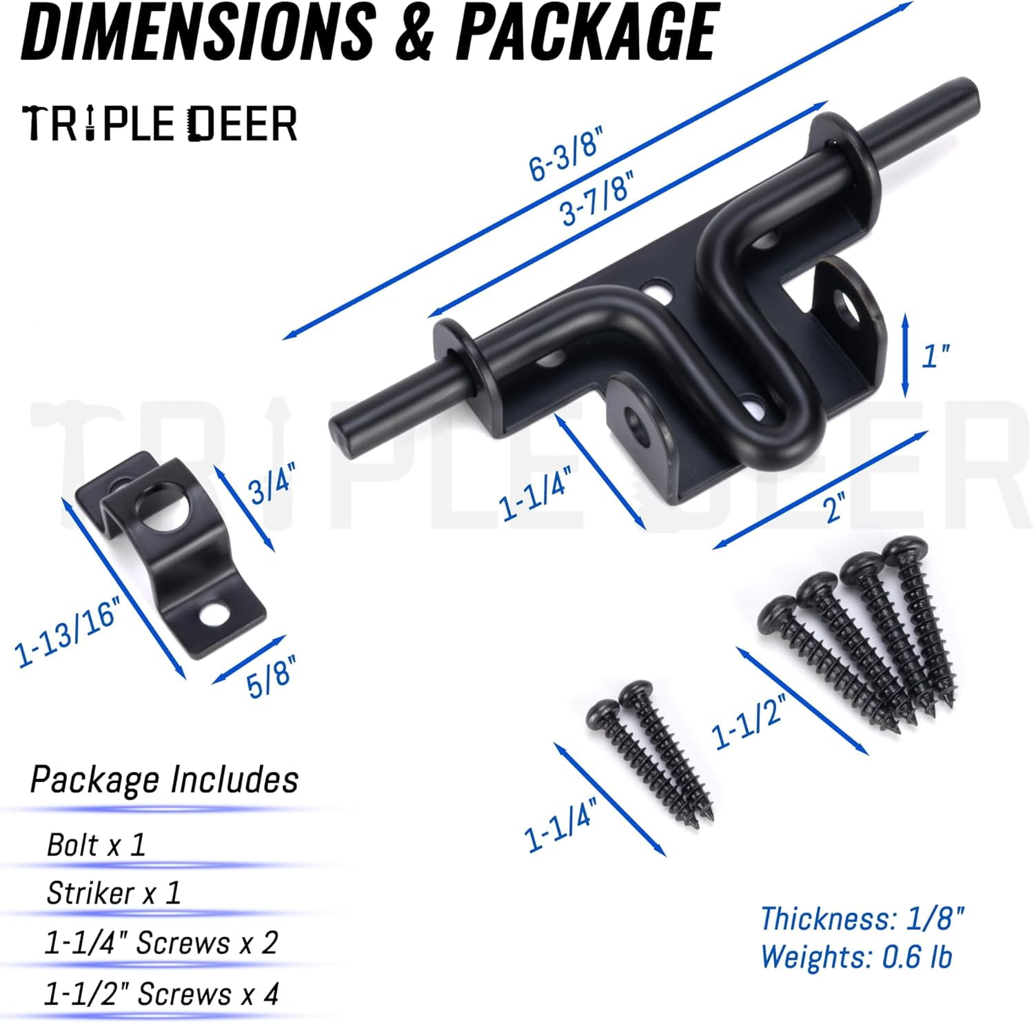 XINDUO-Heavy Duty Slide Bolt Gate Latch, Sliding Bolt Door Lock with ...
