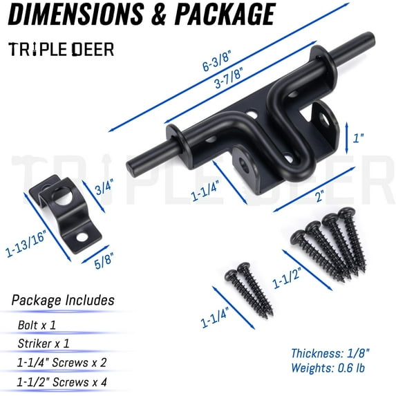 XINDUO-Heavy Duty Slide Bolt Gate Latch, Sliding Bolt Door Lock with ...