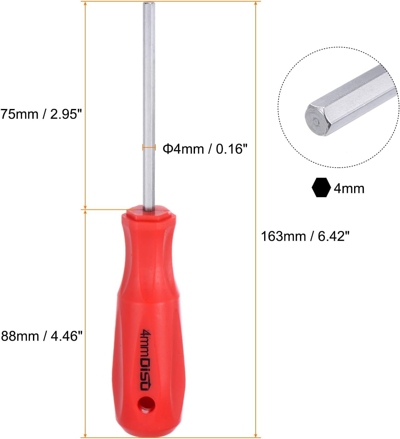 XINDUO-Hex Magnetic Wrench Screwdriver 4x75mm Hex Key Metric Driver ...