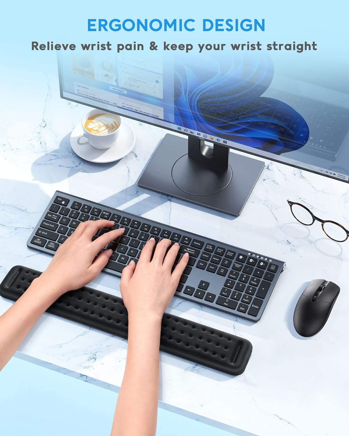 XINDUO-Keyboard Wrist Rest, Wrist Rest for Computer Keyboard, Ergonomic ...
