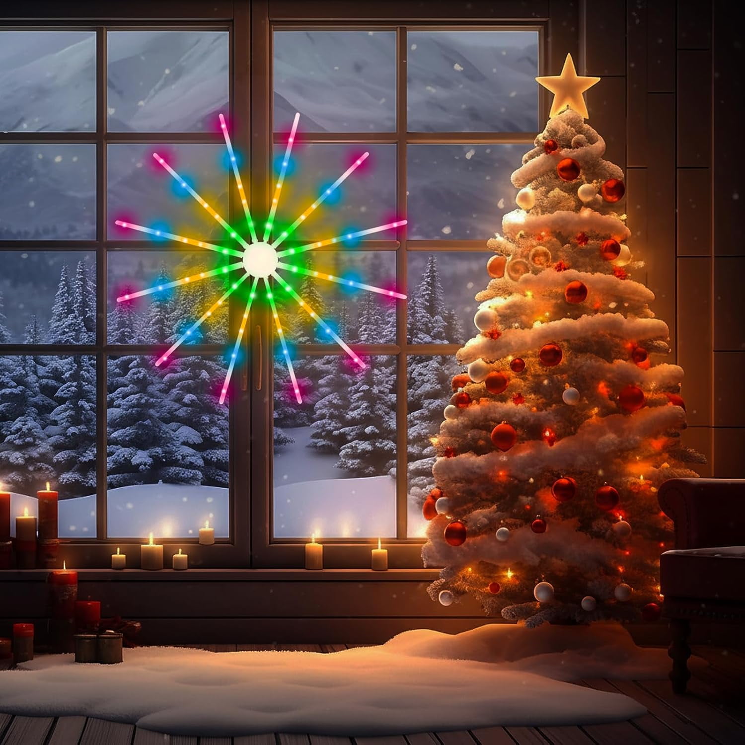 XINDUO-Lighted Christmas Wall Decor: RGB Color Changing Christmas ...