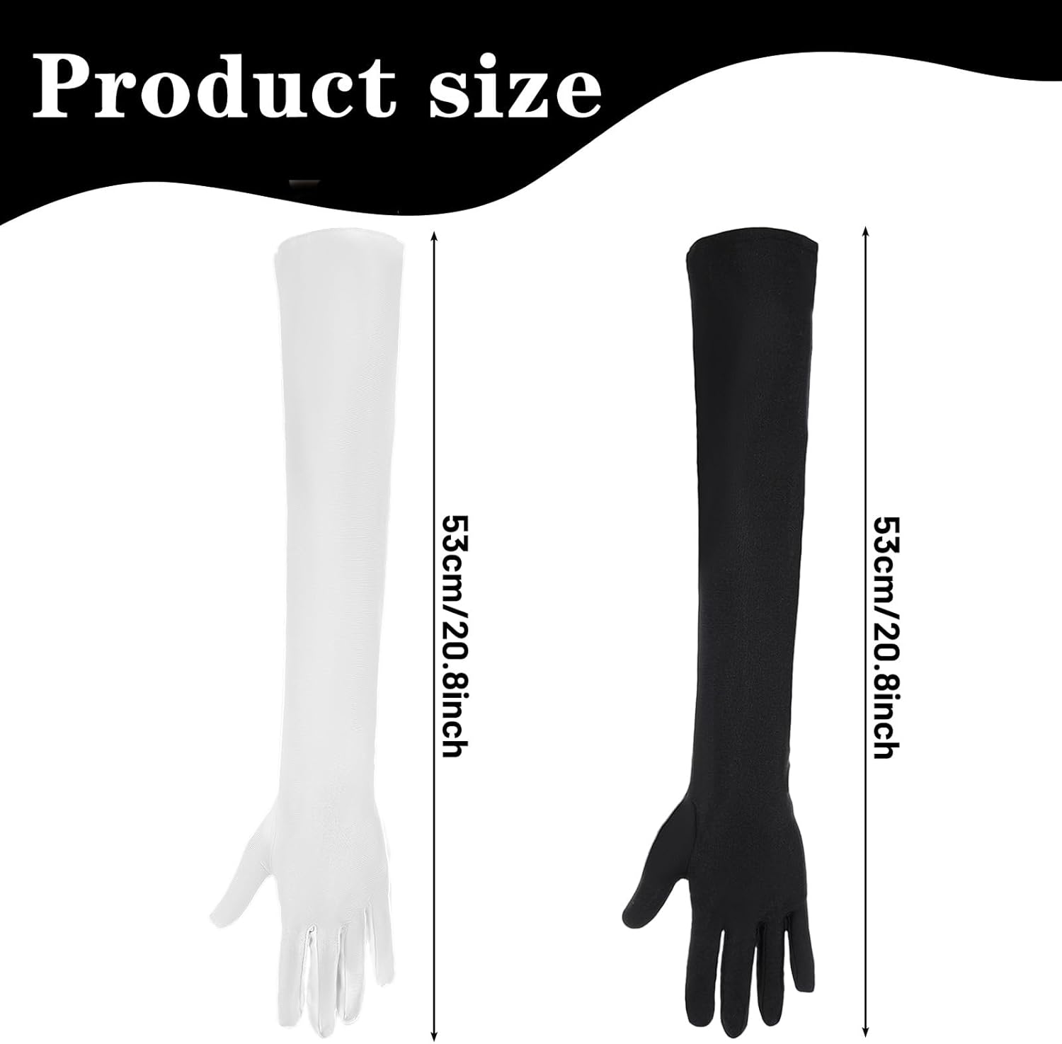 XINDUO-Long Opera Gloves Women Formal, 2 Pairs Satin Elbow Length Party ...