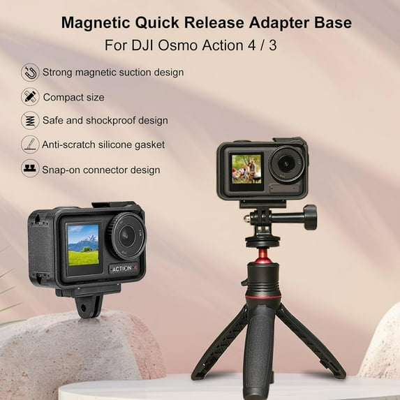 XINDUO-Magnetic Quick Release Adapter Mount for DJI OSMO Action 3/4/5 ...