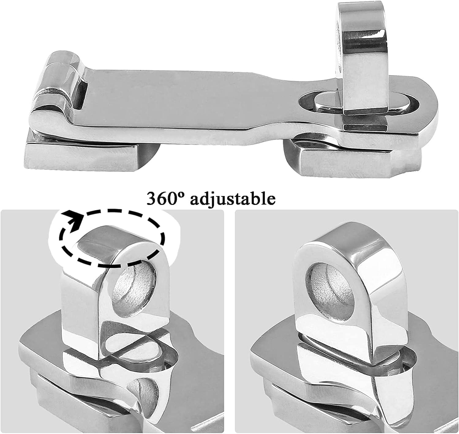 XINDUO-Marine Grade 316 Stainless Steel Door Hasps, 3 Inch Heavy Duty ...
