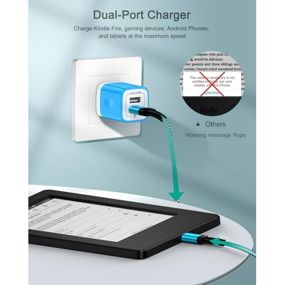 XINDUO-Micro USB Cable 6ft Long, Best Replacement USB to Micro-USB ...