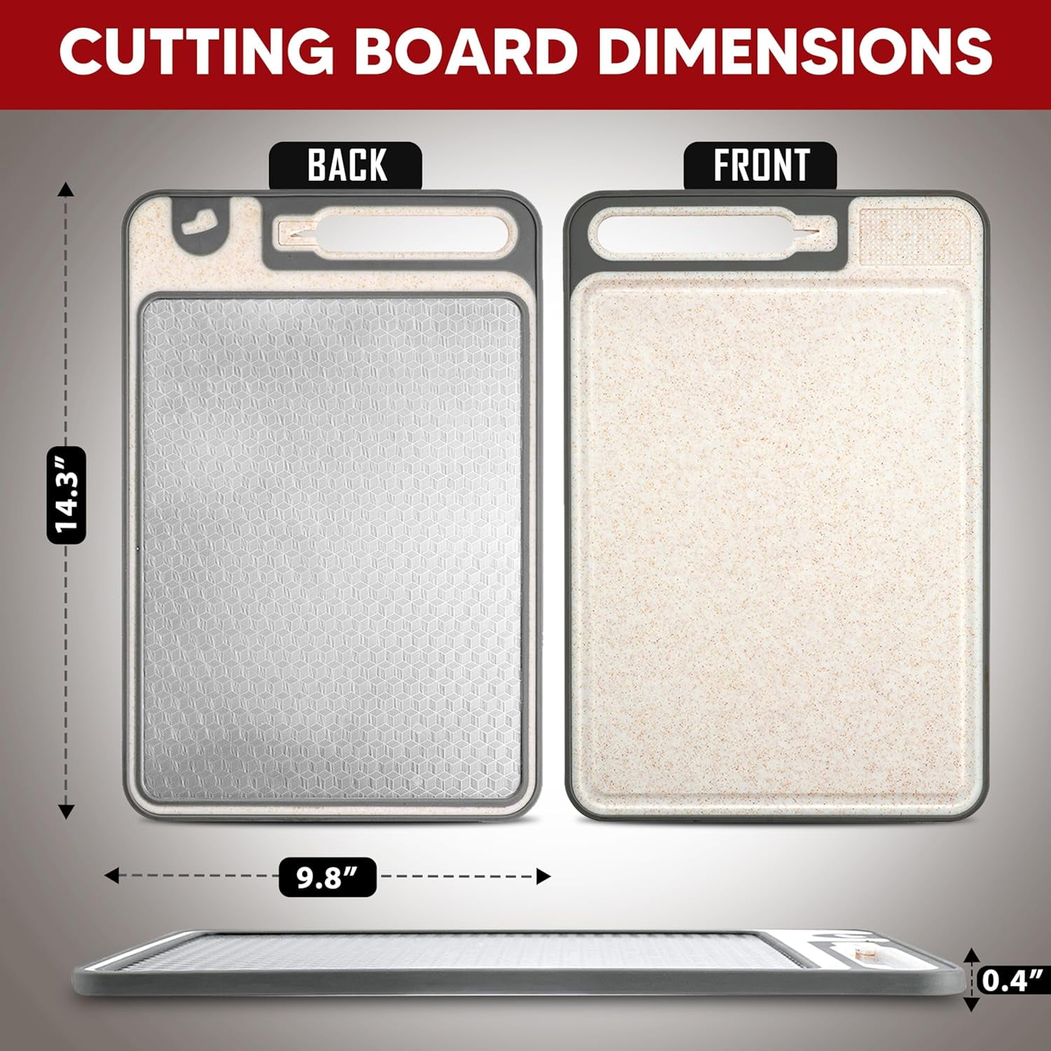 XINDUO-Non Toxic Cutting Board, Double Sided Food Grade Cutting Board ...