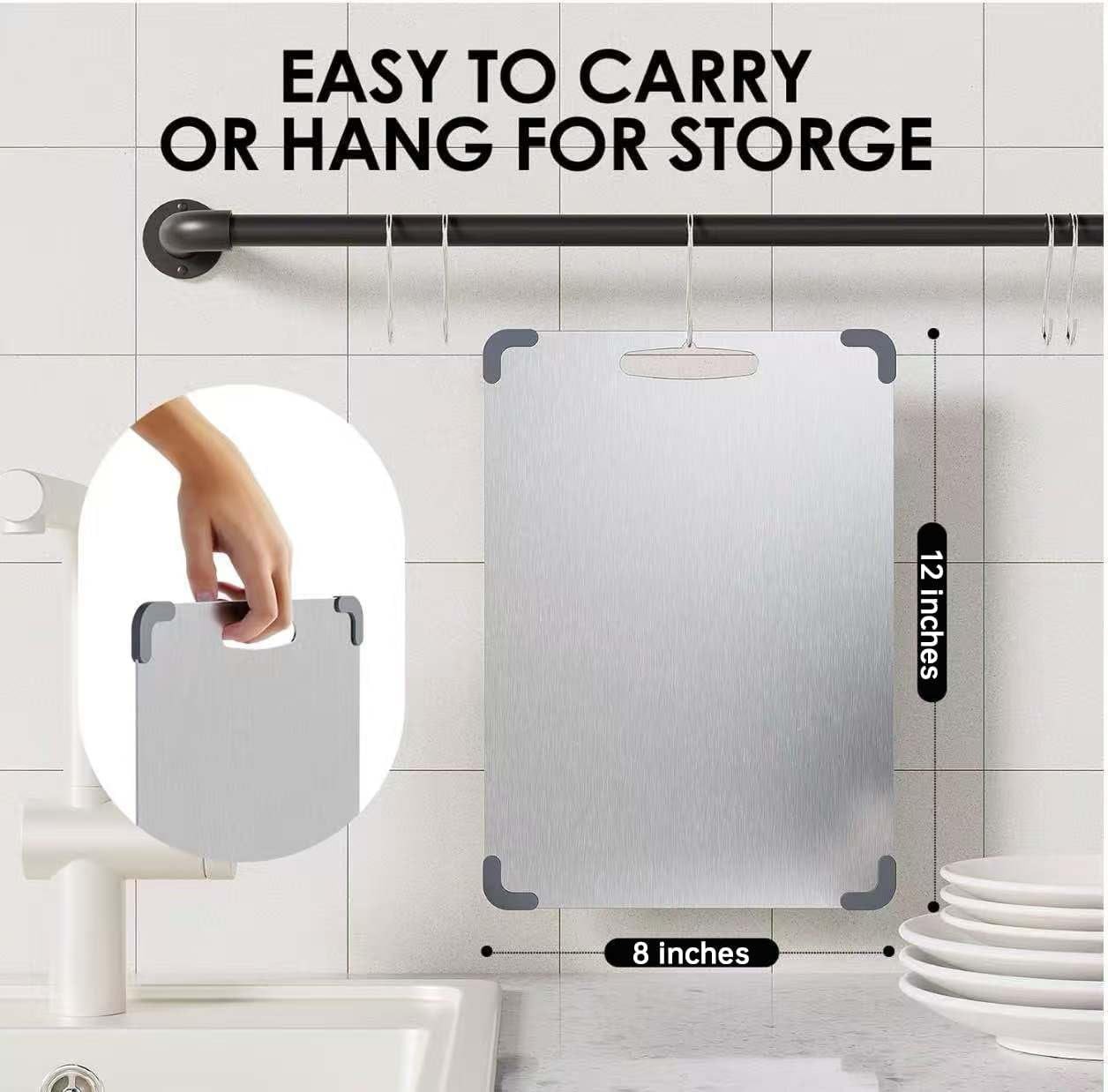 XINDUO-Premium Pure Cut Titanium Cutting Board – Dual‑Sided, Non‑Toxic ...