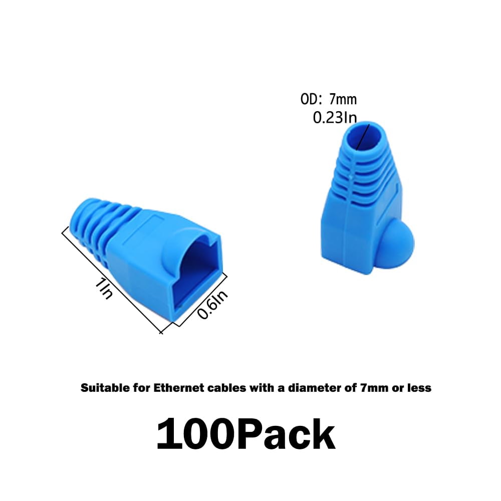 XINDUO-RJ-45 Strain Relief Boots,100 PCS CAT5,CAT5E,CAT6 Plastic RJ45 ...