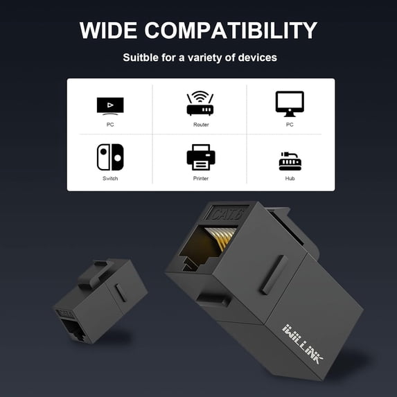 XINDUO-RJ45 Cat6 Keystone Coupler 25-Pack, Female to Female Cat6 ...
