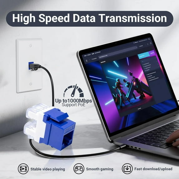 XINDUO-RJ45 Cat6 Keystone Jacks 25-Pack, Ethernet Keystone Jack, 180 ...