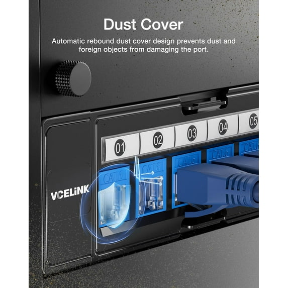 XINDUO-RJ45 Cat6 Keystone Jacks with Dust Cover, Dust-Proof Keystone ...