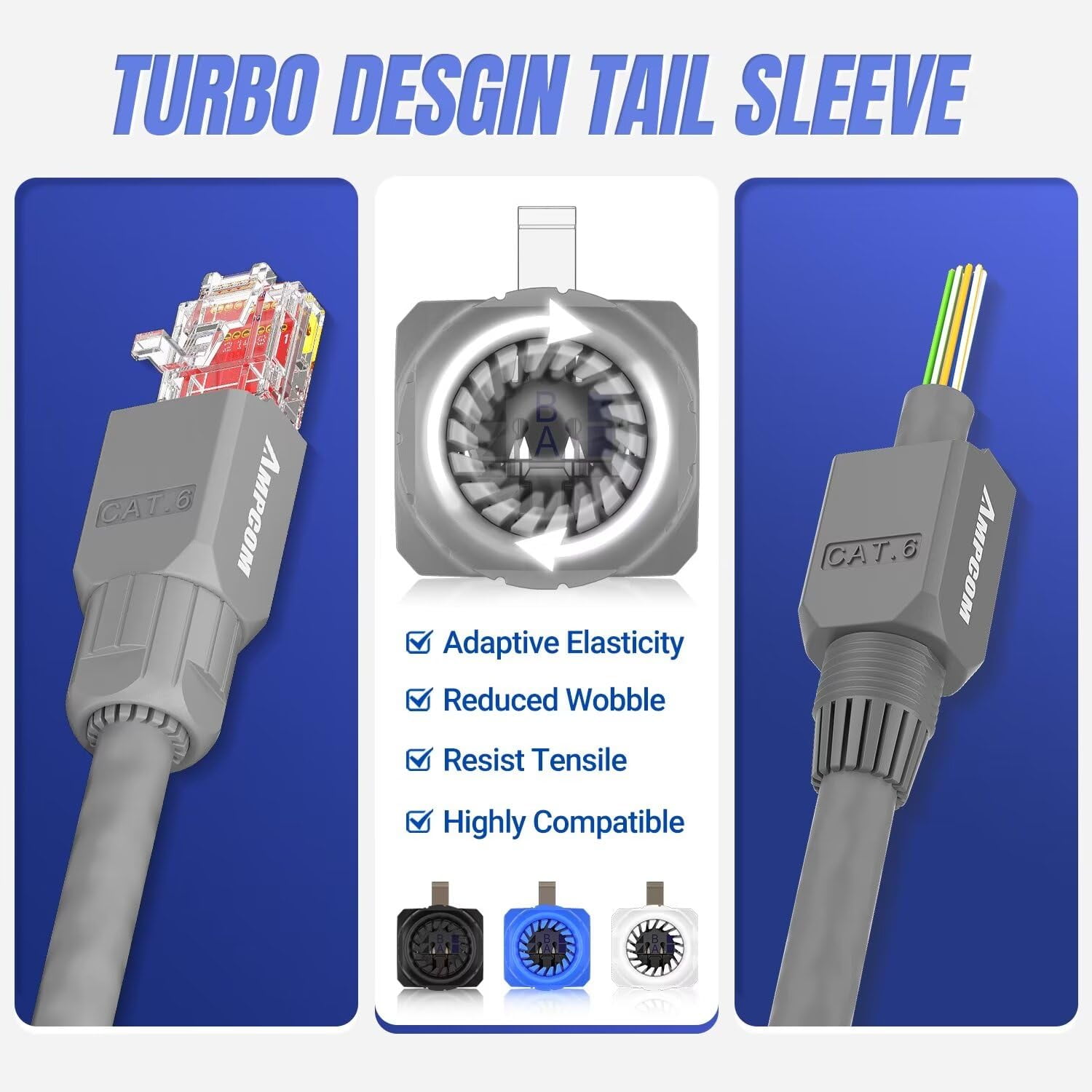 XINDUO-RJ45 Connector（6-Pack） Tool Free Field Termination Modular Plug ...