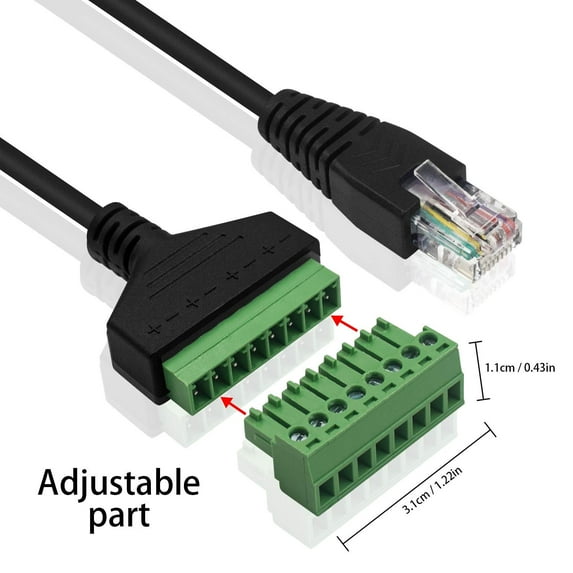 XINDUO-RJ45 Screw Terminal Adapter, RJ45 Male to 8 Pin Screw Terminal ...