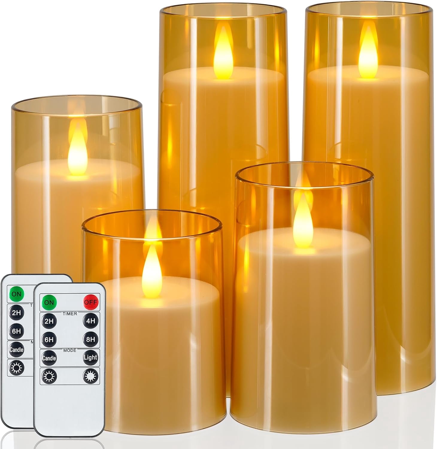 XINDUO-Realistic Flickering Flameless Candles, Battery Operated Candles ...