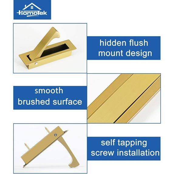 XINDUO-Recessed Pocket Door Pull Handle, Edge Flush Pull, Hidden Finger ...