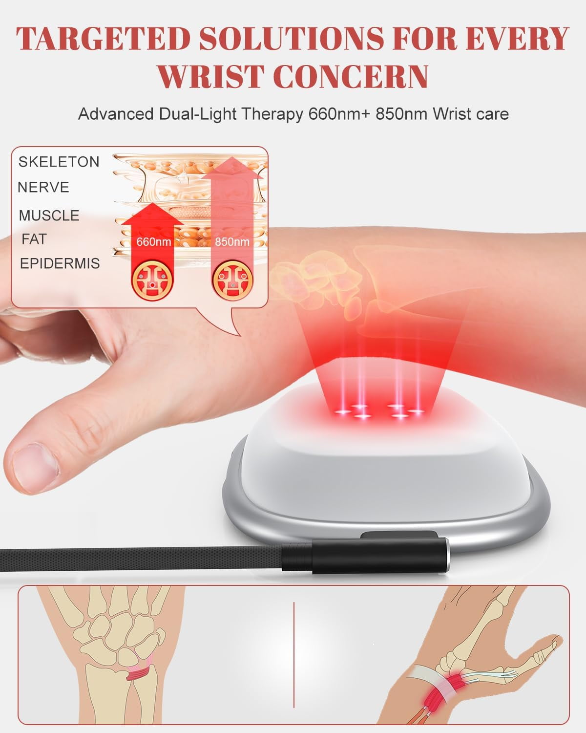 XINDUO-Red Light Therapy Mouse Wrist Rest - 660nm+850nm Touch-Activated ...