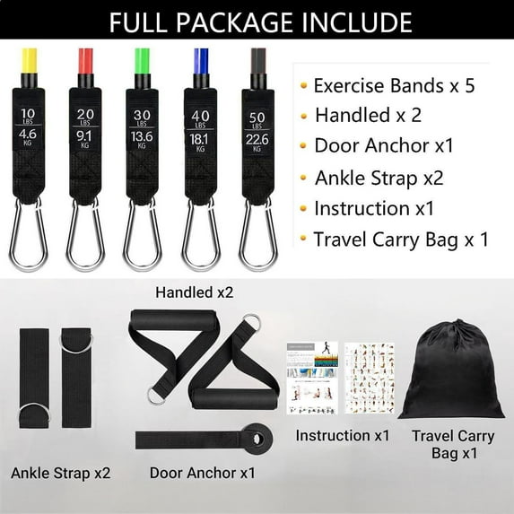 XINDUO-Resistance Bands Set, Exercise Bands, Work Out Bands with ...