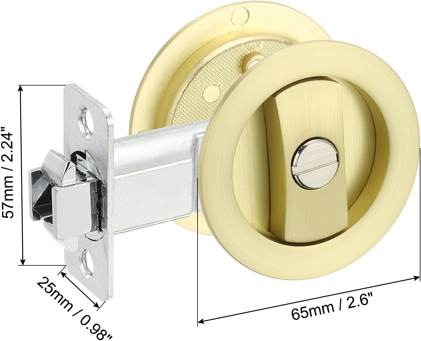 XINDUO-Round Recessed Door Lock, Pocket Door Lock Invisible 2 Sided ...