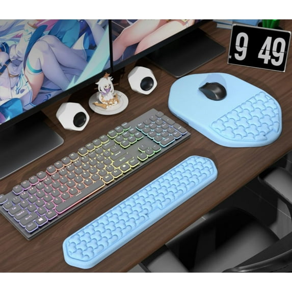 XINDUO-S-SA Ergonomic Keyboard & Mouse Wrist Rest Set - Memory Foam ...