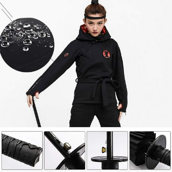 XINDUO-Samurai Umbrella - Black Tactical Outdoor Umbrella for Strong ...