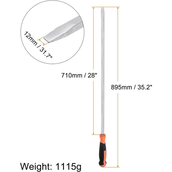 XINDUO-Slotted Screwdriver 12mm Flat Head Impact Demolition Driver with ...