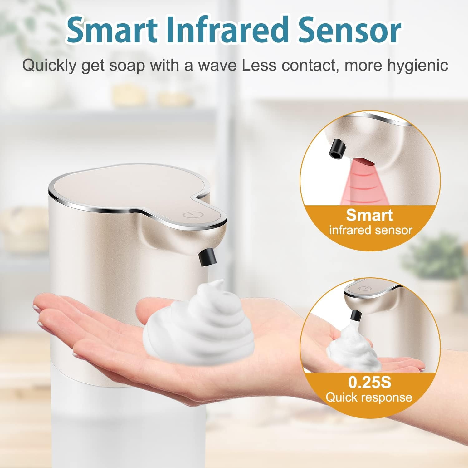 XINDUO-Soap Dispenser, Automatic Foaming Soap Dispenser with 4 ...