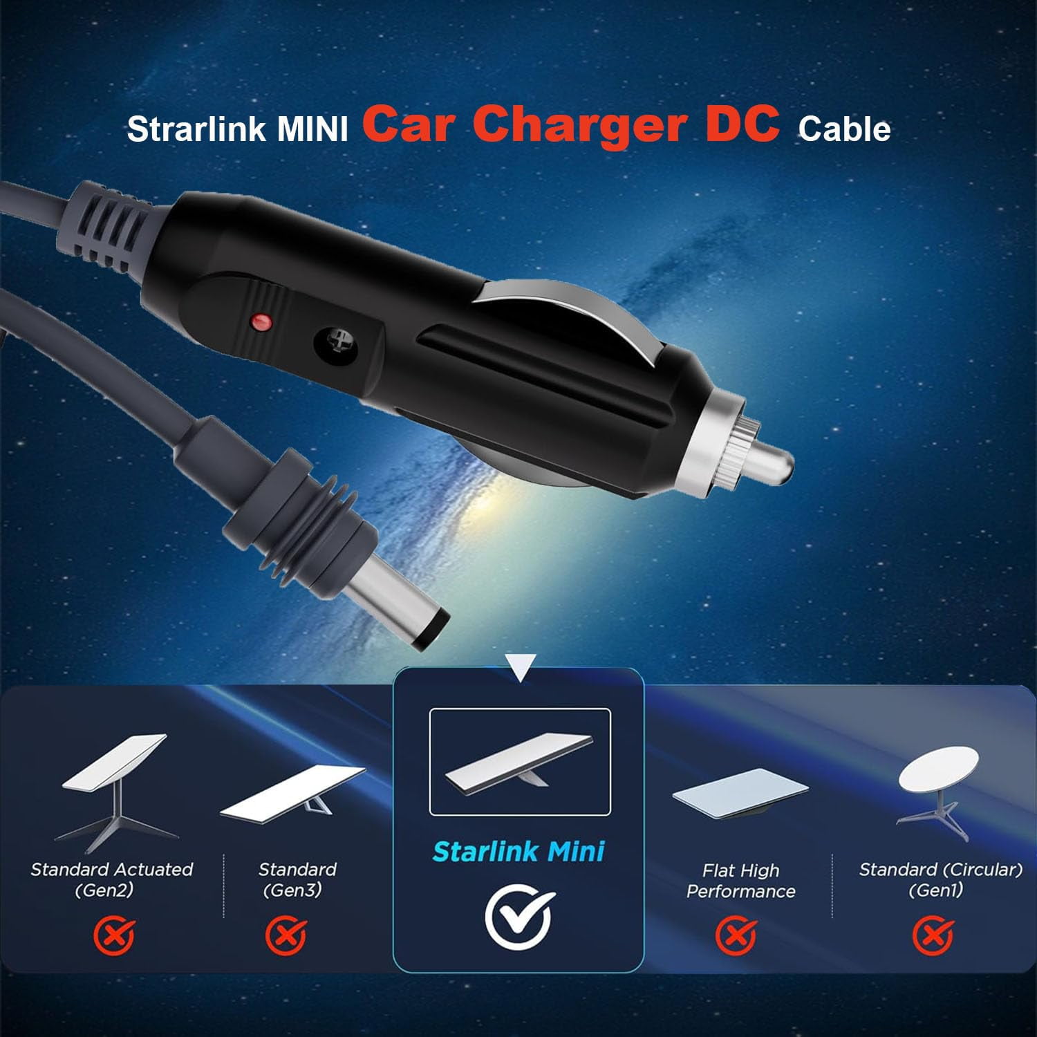 XINDUO-Starlink Mini 12V Power Cable 32FT/ 10M, Star Link Mini DC Power ...