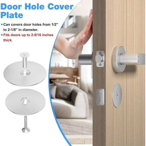 XINDUO-Steel Door Hole Cover Plate,2-5/8" Diameter Round Deadbolt Cover ...