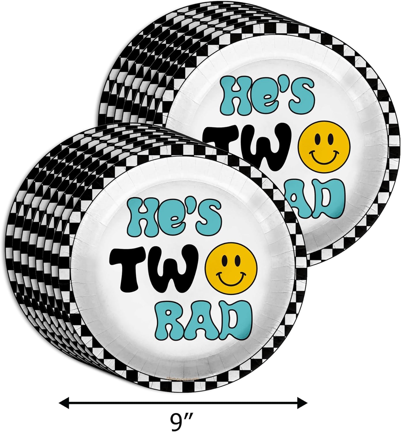 XINDUO-Two Rad Smiley Face 2nd Birthday Party Supplies - 64 Piece Boys ...