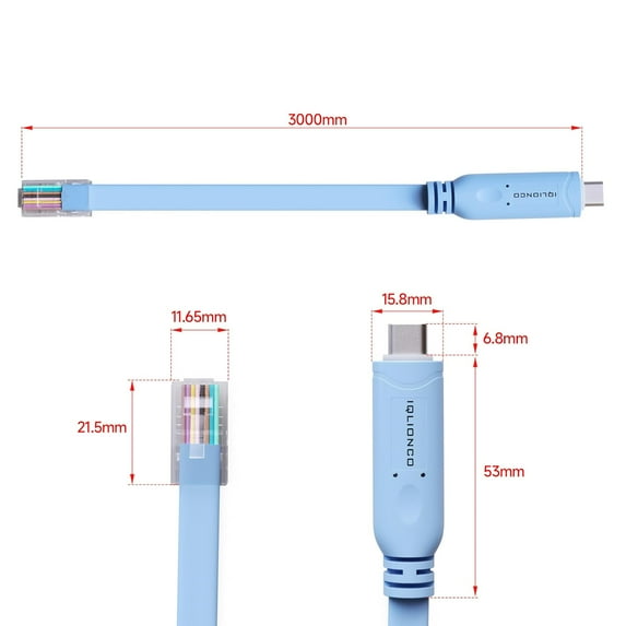 XINDUO-USB Type C to RJ45 Console Cable, 10FT USB-C Console Cable ...