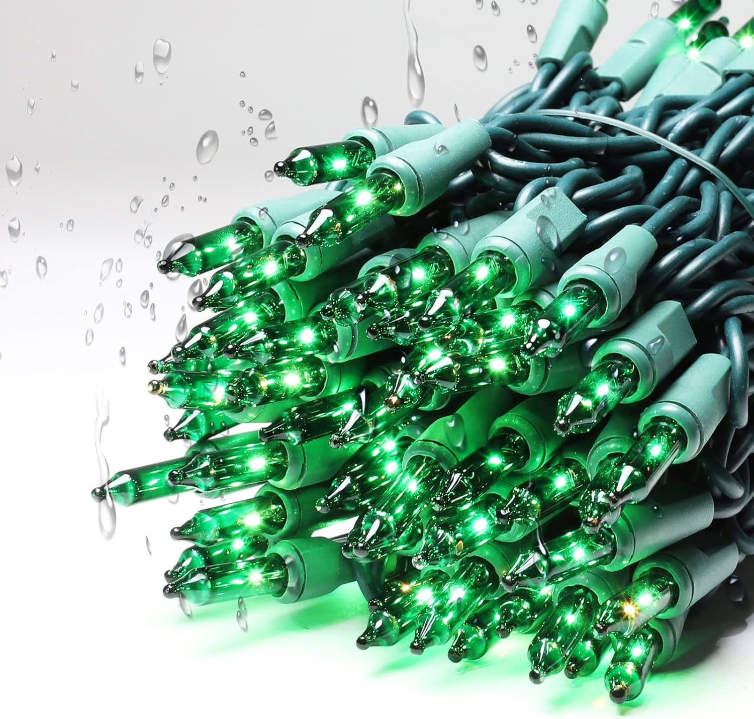 XINDUO-Ultra-Bright Connectable Green Christmas Light Set 100Count 19 ...
