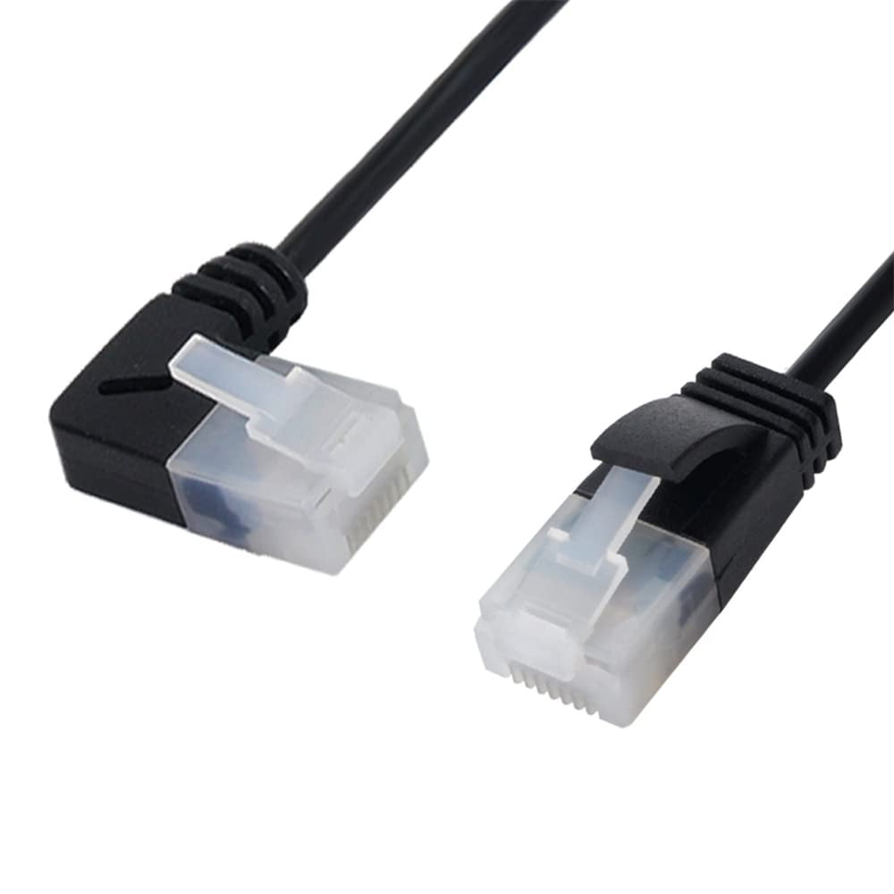 XINDUO-Ultra Slim Cat6 Ethernet Cable RJ45 Right Angled to Straight UTP ...