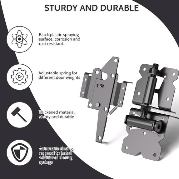 XINDUO-Vinyl Gate Kit Self-Closing Vinyl Fence Single Gate Hinge and ...