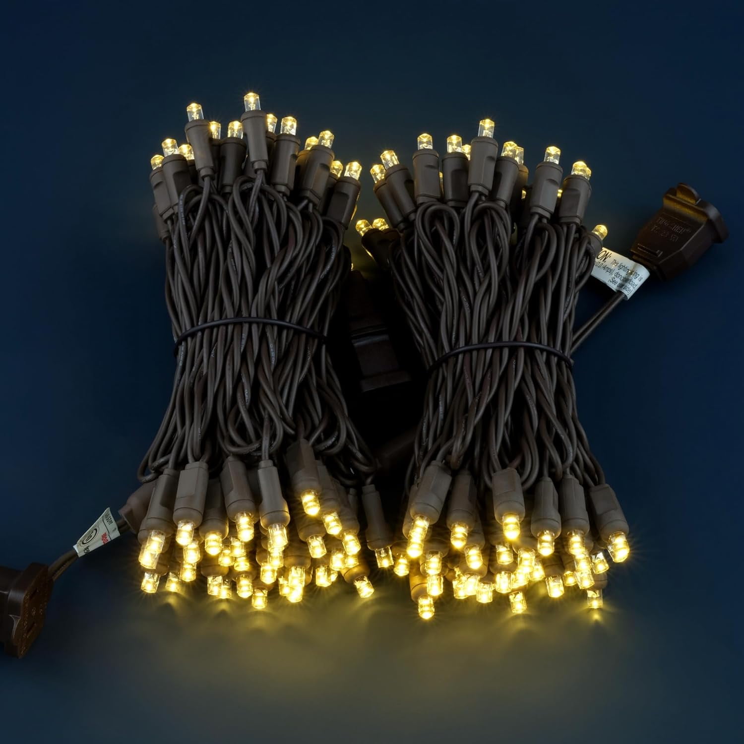 XINDUO-Warm White Wide Angle One-Piece LED Christmas Lights 48 Feet 140 ...