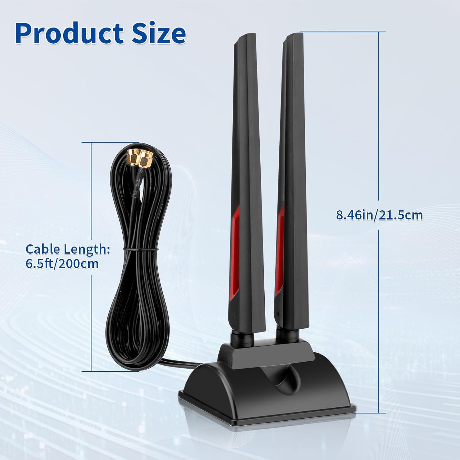 XINDUO-WiFi 6E Tri-Band Antenna 2.4GHz 5GHz 6GHz Magnetic Base WiFi ...