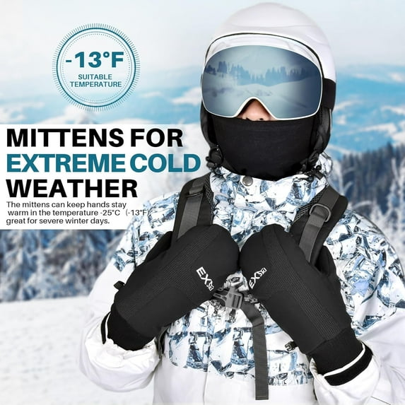 XINDUO-Winter Ski Mittens for Men, Touchscreen Waterproof Snow Mitts ...