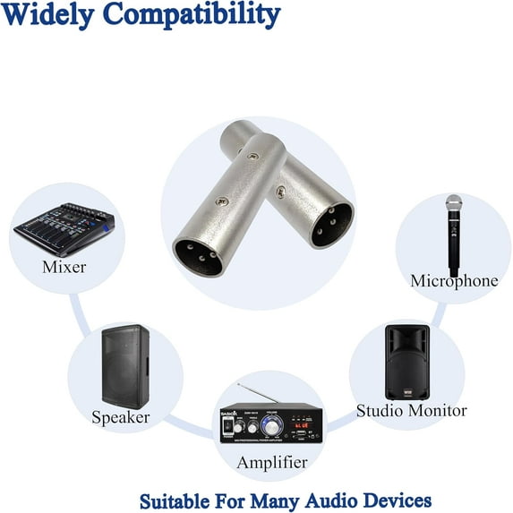 XINDUO-XLR Male to Male Adapter 3 Pin XLR Microphone Adapter Connector ...