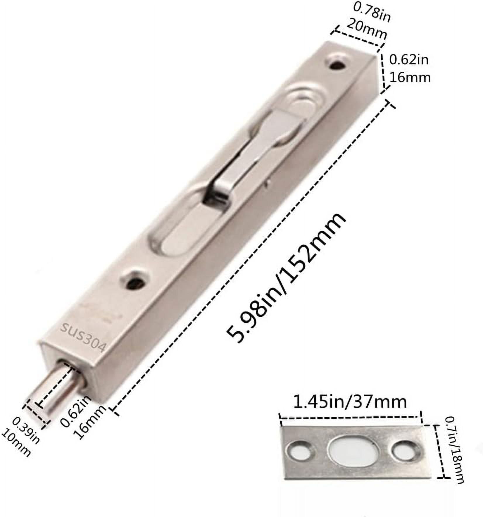 XINDUO-szhdxsy Hidden Latch & Bolt 304 Stainless Steel 6 inch(15cm ...