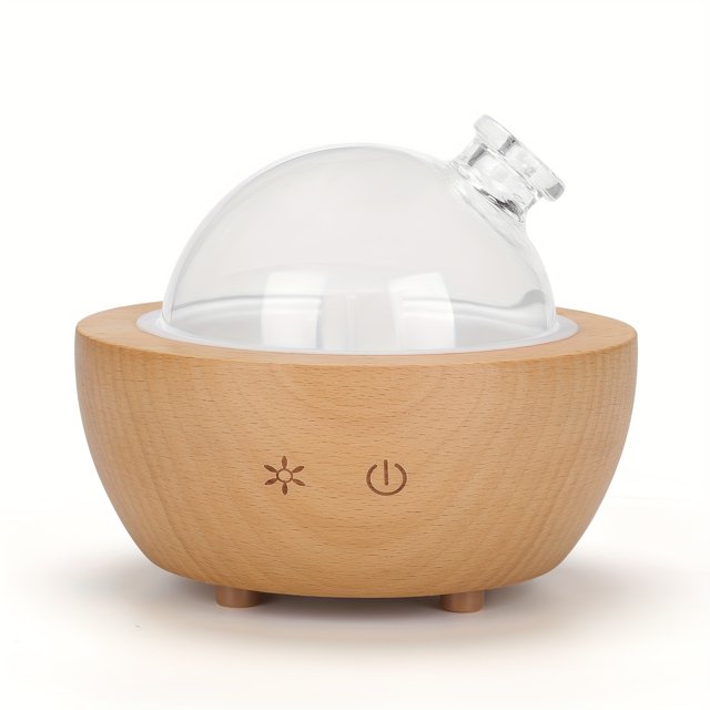 XINGJIU Glass Aromatherapy Essential Oil Diffuser, 200ml Natural Wood ...