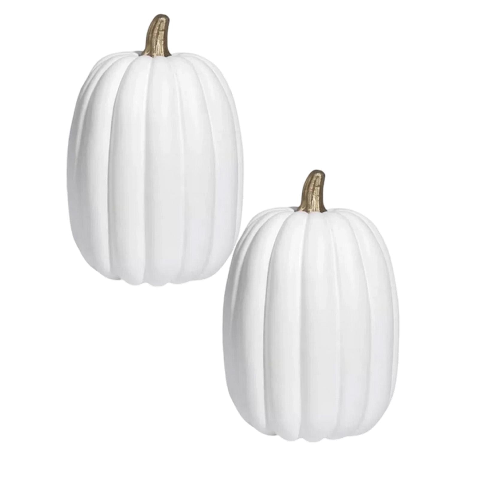 XINGXIANG 2PCS 8.6 Inch Large Foam Pumpkins, Big White Decor for Fall ...