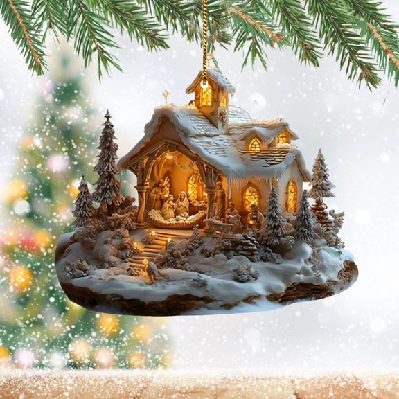Agiufgs 5 Pack Christmas Ice Acrylic Ornaments 5.85 X 0.98, Clear ...