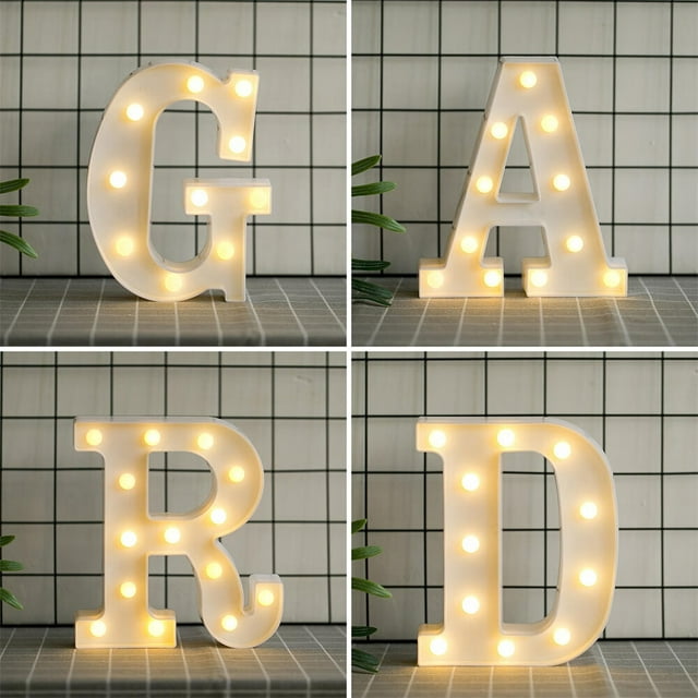 XINHUADSH Decorative Light Glowing Plastic LED Marquee Light Up Letter ...